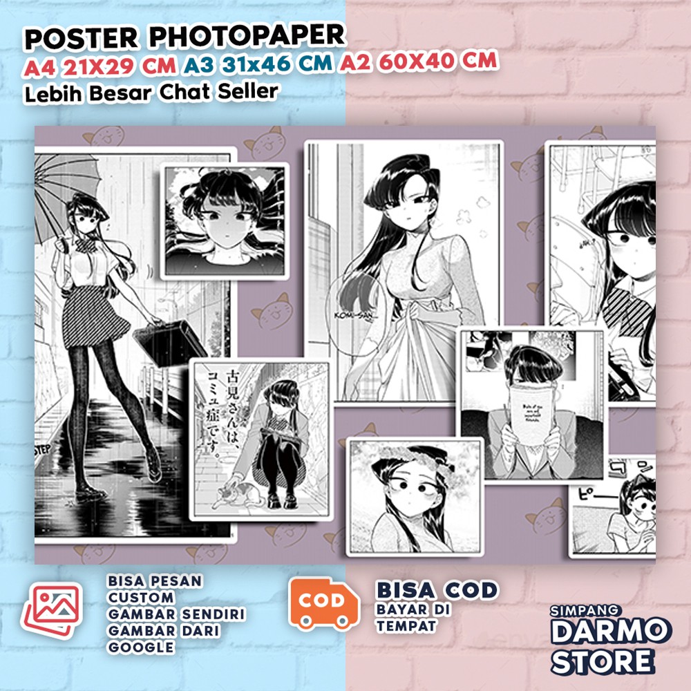 Jual Poster Komi Can't Communicate Anime Wibu Komi-san Najimi Osana ...