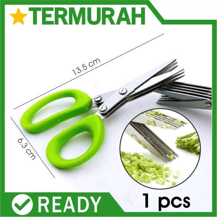 Jual Gunting 5 Lapis Daun Bawang Sayur Dapur 5lapis Kitchen Scissors ...