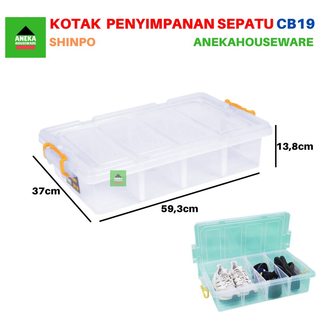 Jual Container Box Kotak Penyimpanan 4 Sekat Shinpo Patriot CB 19 ...