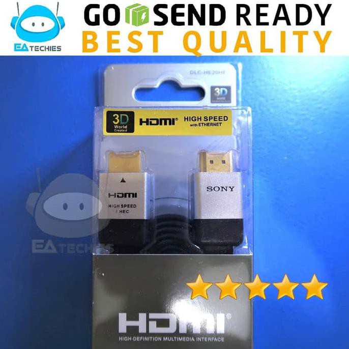 Jual KABEL HDMI SONY - CABLE HDMI TO HDMI - GOLD PLATE 2M ORIGINAL 100% | Shopee Indonesia