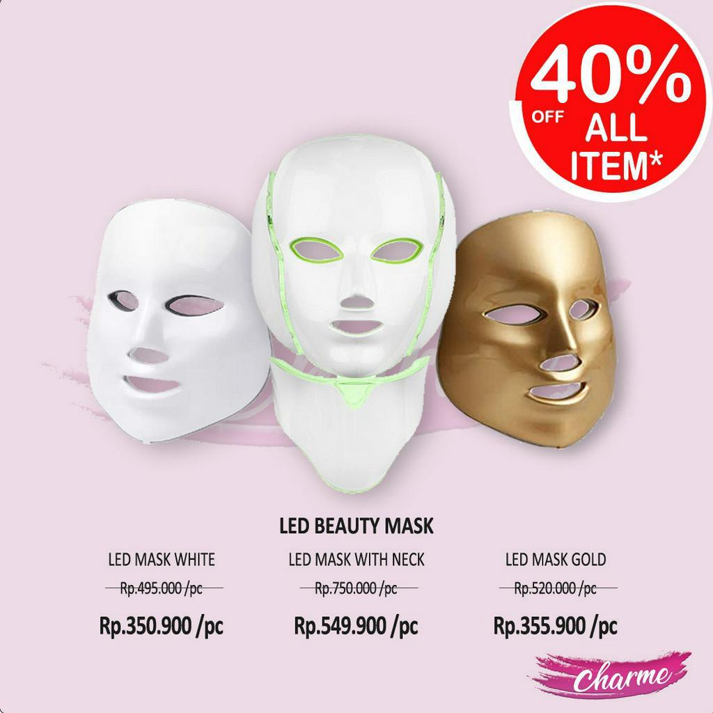 Jual (READY & ORI) LED Facial Mask Beauty With Neck Masker LED PDT LIGHT 7IN1 LED photon 7 warna ...