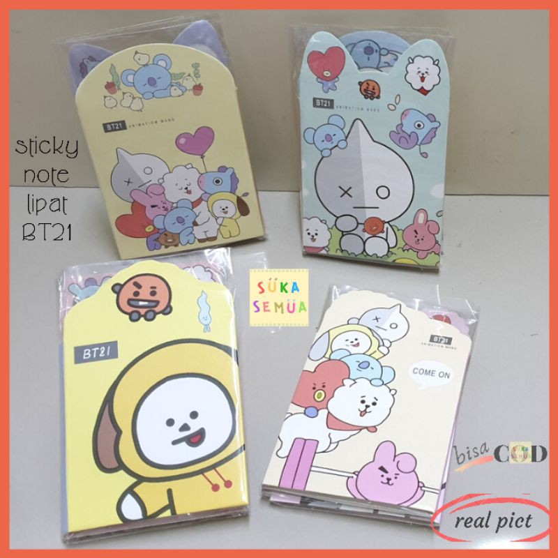 Jual Sticky Notes BT Lipat // Memo Label Pembatas Buku Tempelan Army ...