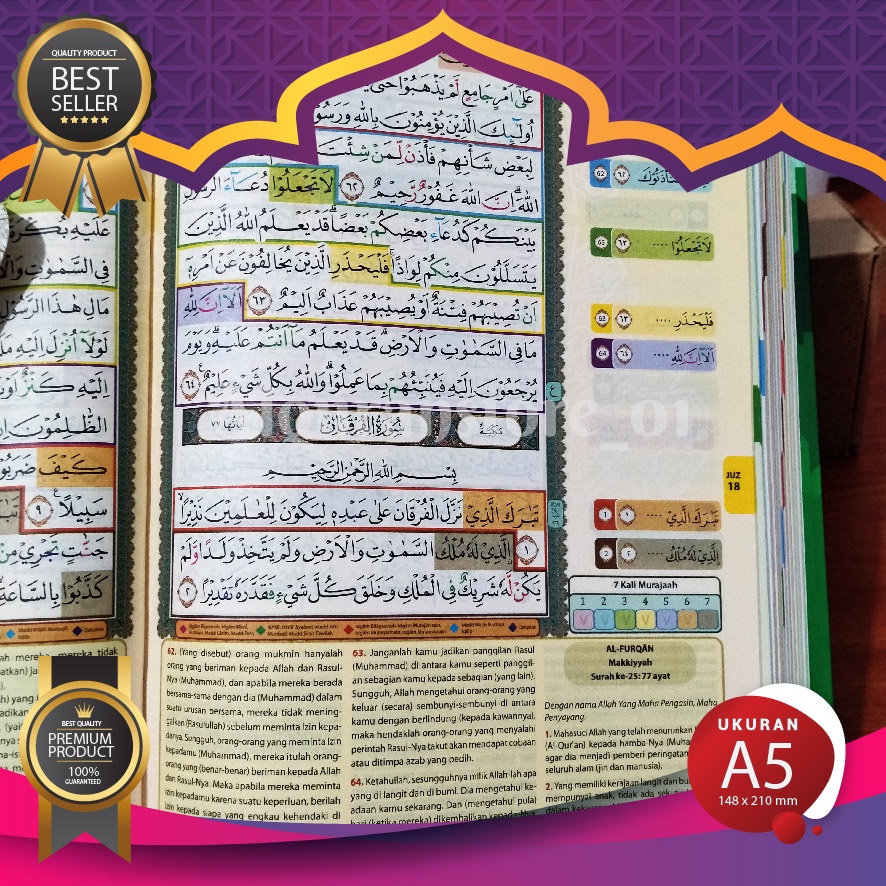 Jual [COD] Al Quran Hafalan Hafazan Beginner Junior A5 Terjemah Perkata ...