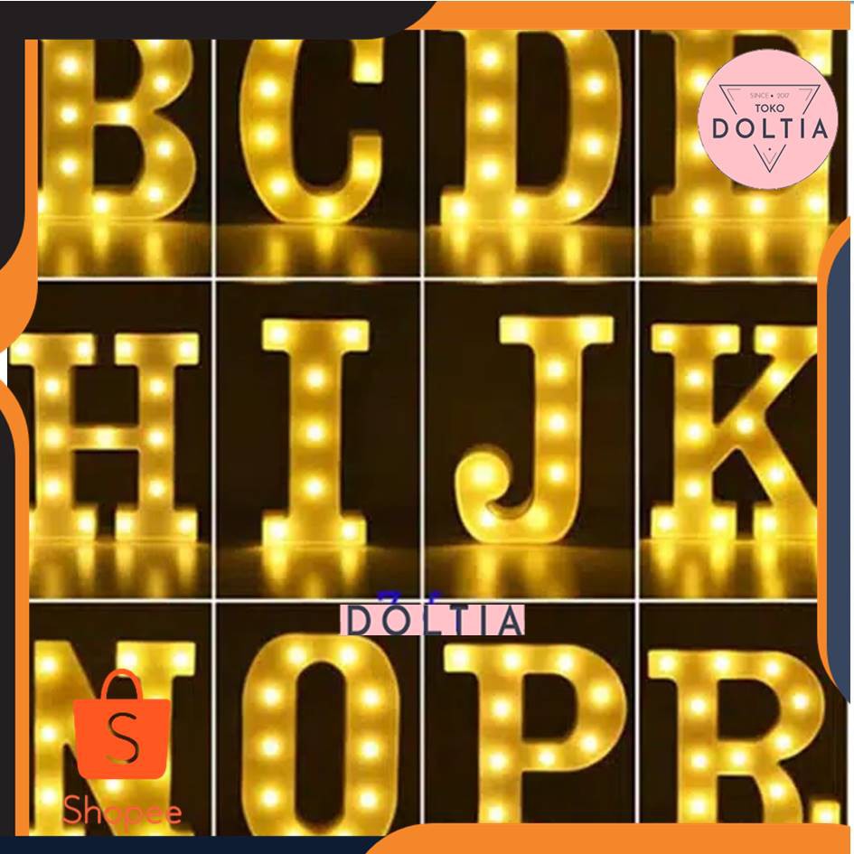 Jual Lampu LED HURUF Ukuran 22 cm (Huruf A -Z) dan Angka (0-9) Led ...