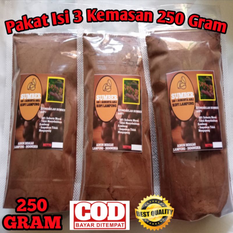 Jual Paket Bundling Kopi Lampung Asli SUMBER KOPI Kemasan 250 GRAM Isi ...