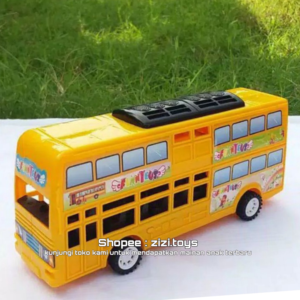 Jual Bus tingkat mainan atau Bus tayo mainan 30 cm warna glossy ...