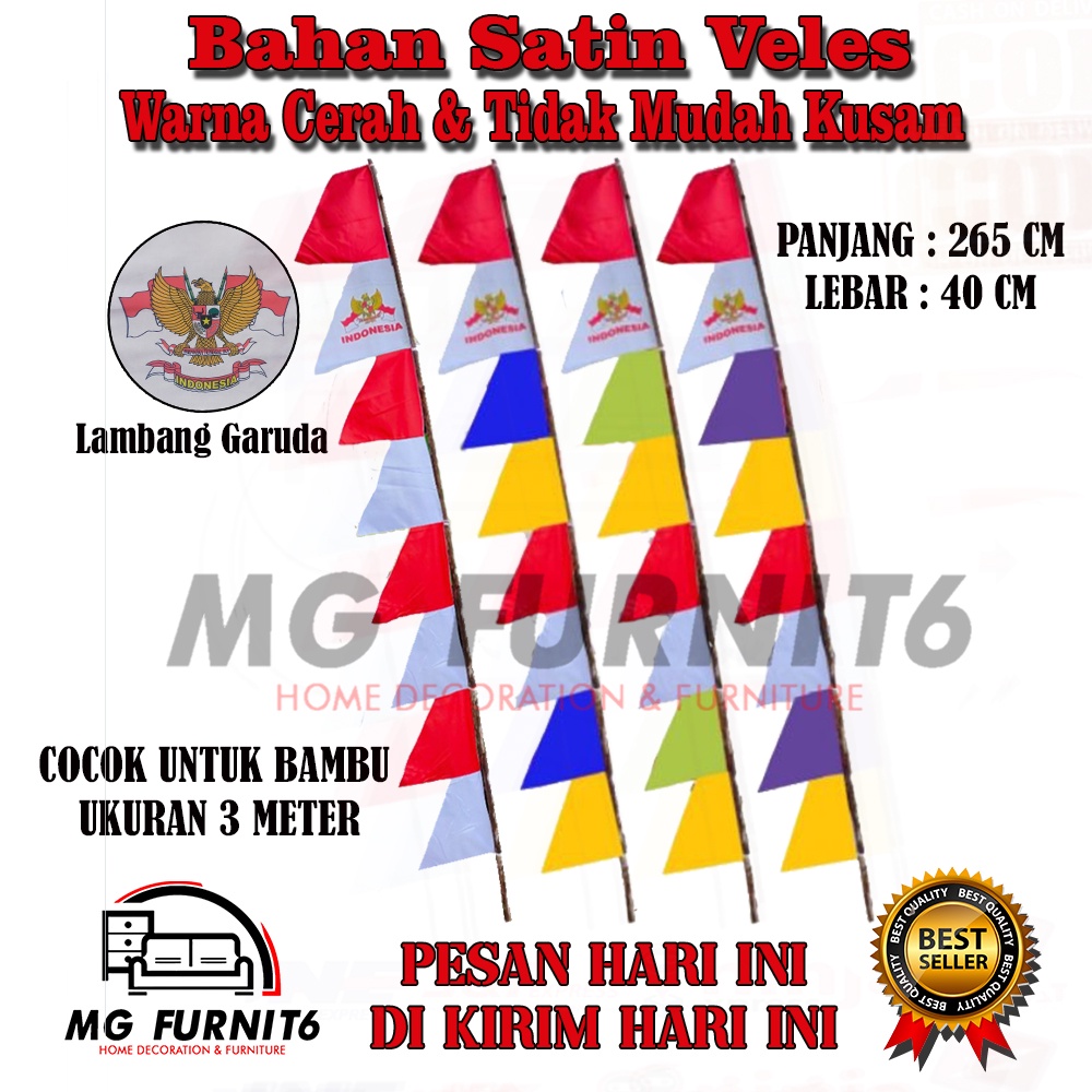 Jual Bendera umbul umbul lambang garuda| bendera merah putih | bendera warna warni | bendera ...