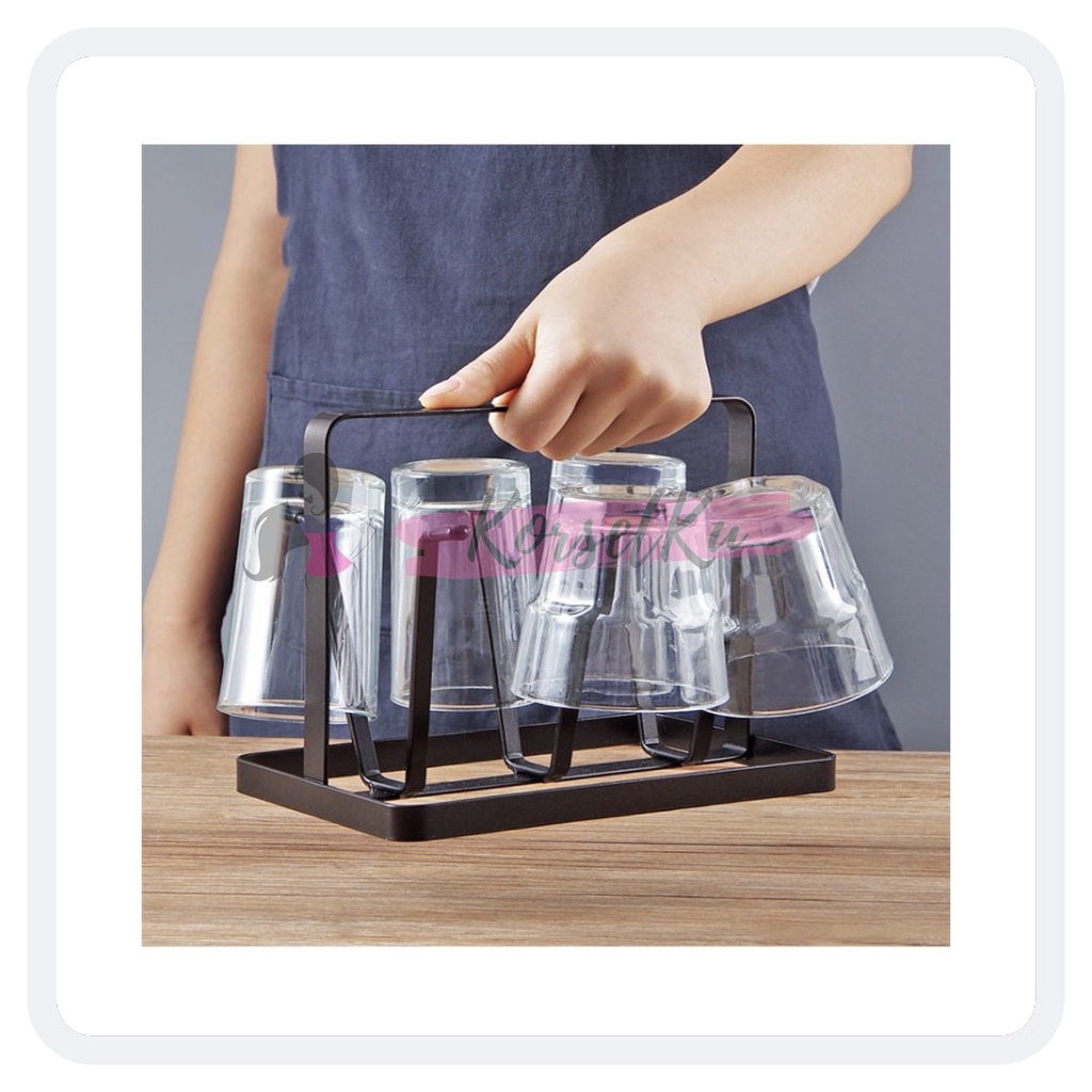 Jual Rak Gelas Besi Anti Karat Tirisan Tempat Cangkir Minimalis ...
