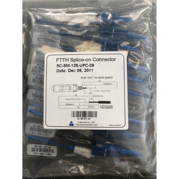 Jual FTTH Splice On Connector SC-SM-125-UPC-09 SOC Jointwith/ilsintech ...