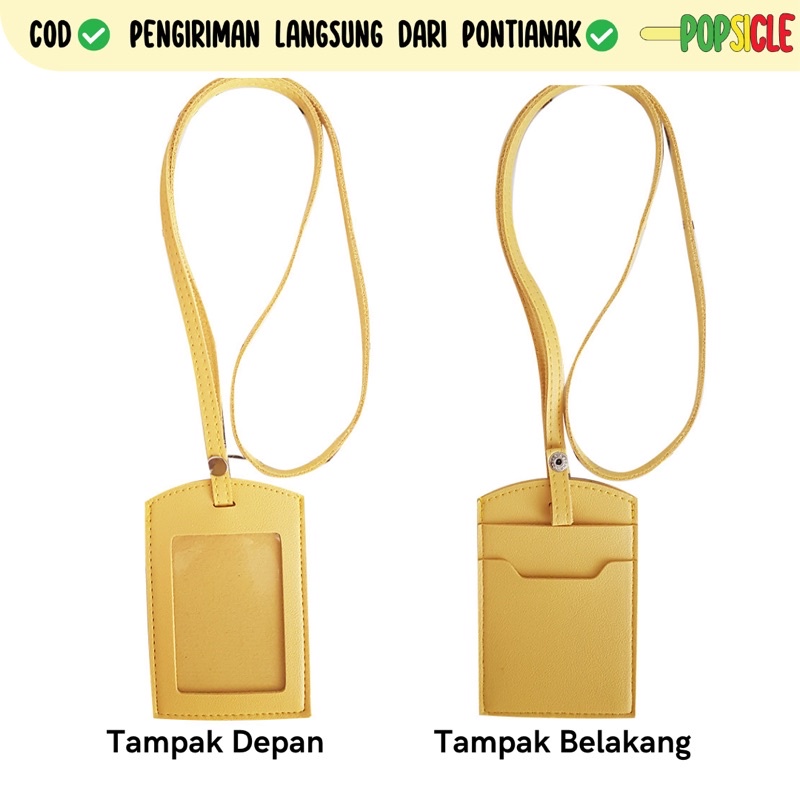 Jual Name Tag Flashee Kancing ID Card Holder Kancing Kulit Lanyard ...