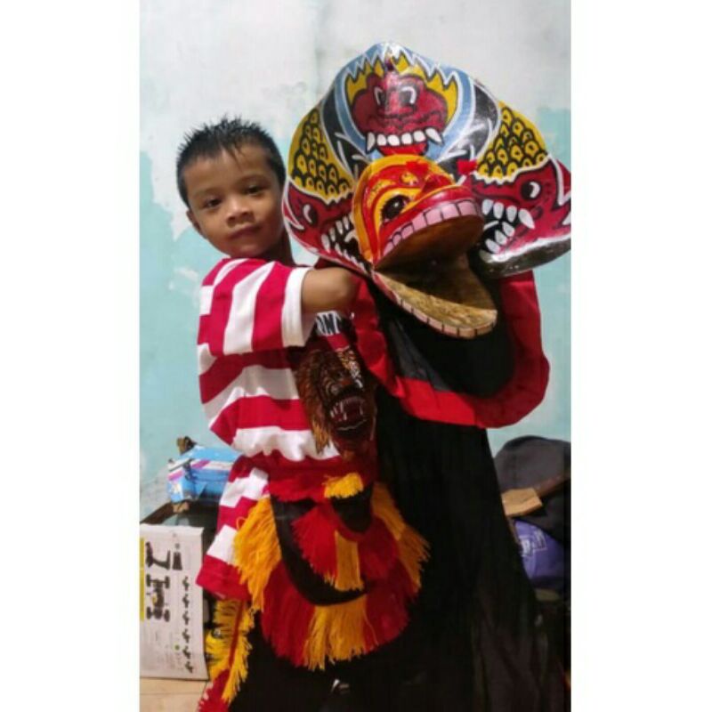 Jual barongan anak smp baju reog Ponorogo stelan kaos celana jaranan ...
