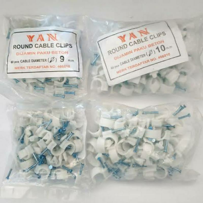 Jual Klem Kabel/Klep/ Clamp Penjepit Kabel Paku Beton no 6, 7, 8, 9, 10 ...