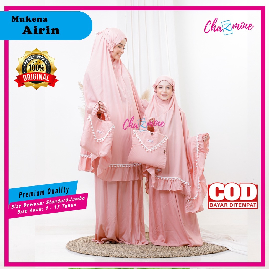 Jual Mukena Couple Ibu (Jumbo) dan Anak Model Airin Bahan Rayon Premium Super Adem By Chazmine ...