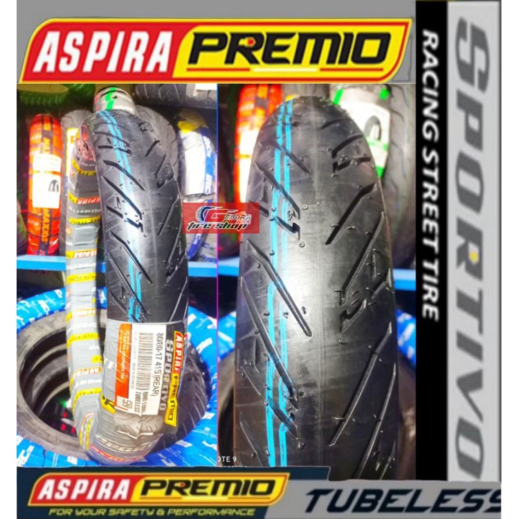 Jual Ban Montor Aspira Premio Sportivo tubeless 80/80-17 ban honda supra revo vega jupiter ...