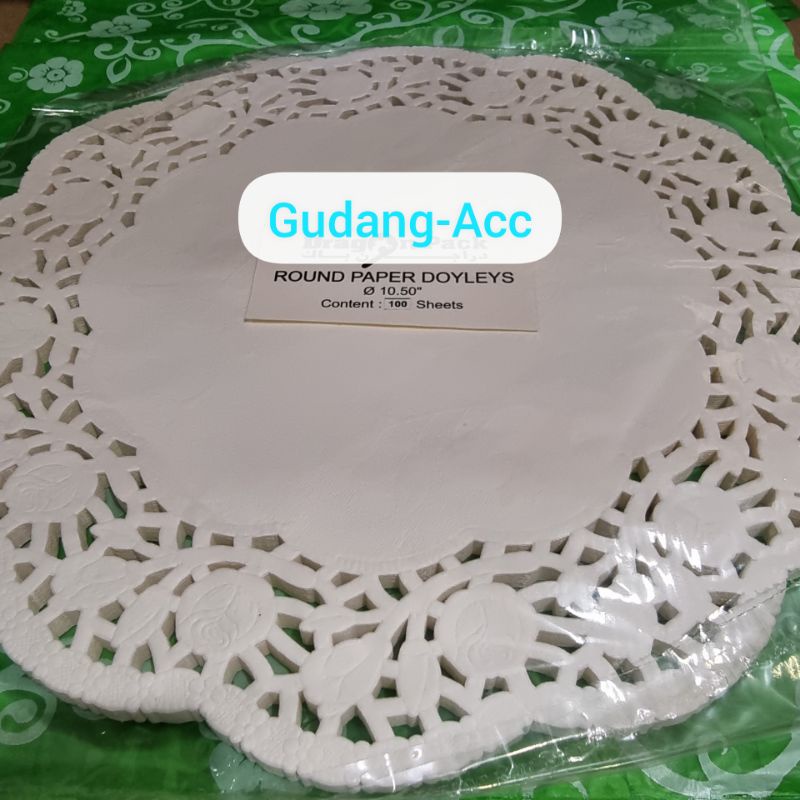 Jual Kertas Doilies Paper Round uk 10,5 inchi Flower MG White isi 100 ...