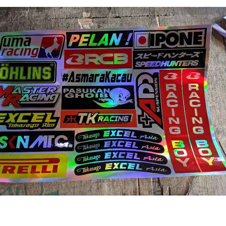 Jual >D2289) ⭐⭐⭐⭐⭐ STICKER RACING PACK HOLOGRAM PELANGI - STICKER MOTOR ...