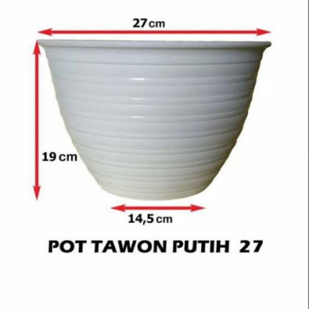 Jual Pot tawon ukuran 27 cm warna putih paket 6 pcs/pot tanaman dan ...