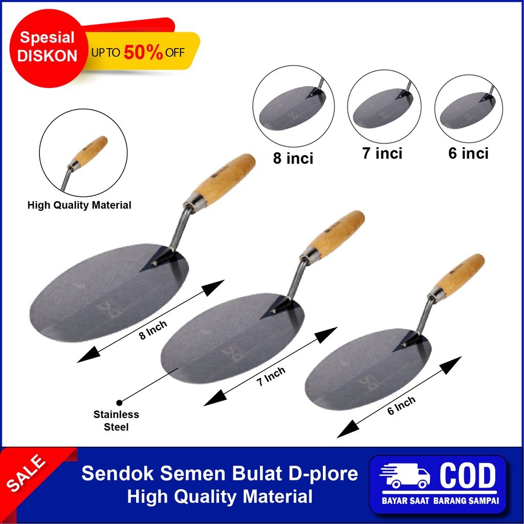 Jual Sendok Semen Cetok Semen Baja Asli Bulat Stailess Alat Tukang ...