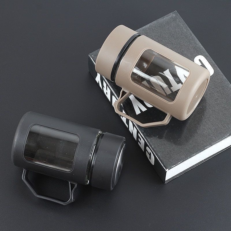 Jual mug jar kaca + box + tutup gelas jar kaca warna 500ml gelas kaca ...