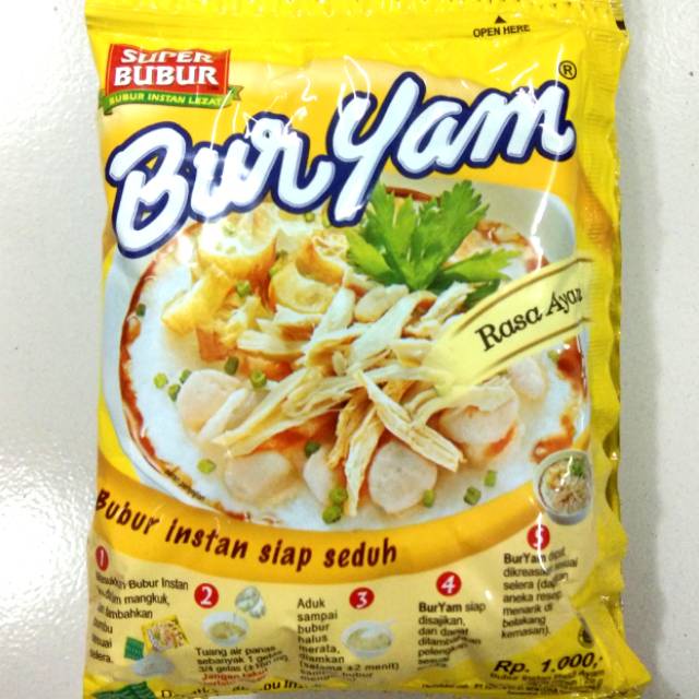 Jual BURYAM SUPER BUBUR BUBUR AYAM INSTAN SACHET 22 GRAM MAKANAN INSTAN ...