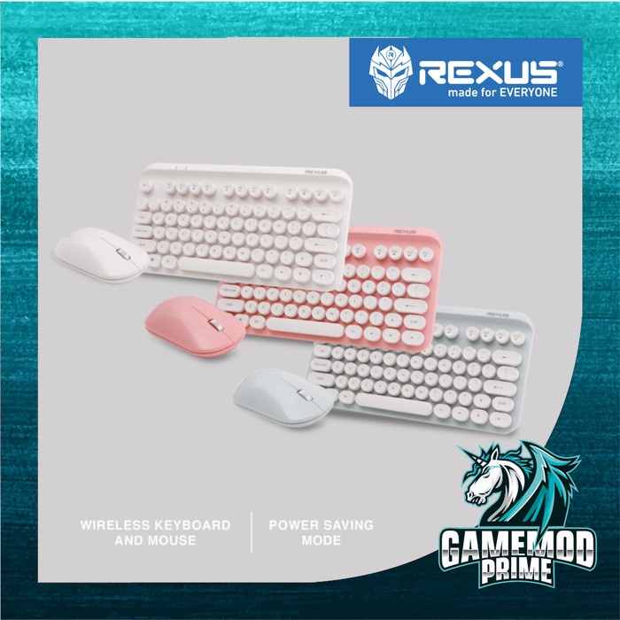 Jual Keyboard Mouse Wireless REXUS KM9 Combo RETRO 60% | Shopee Indonesia