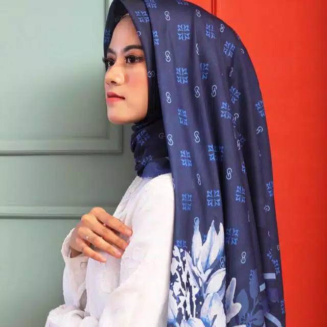 Jual Novella panasia hawwa scarf warna biru space blue | Shopee Indonesia