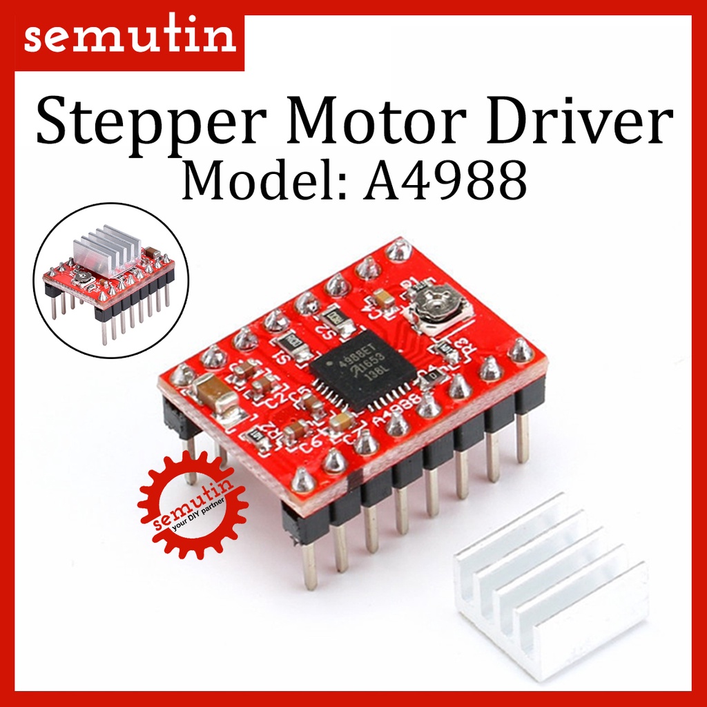 Jual Stepper Motor Driver A4988 / Module with Heatshink Reprap 3D ...