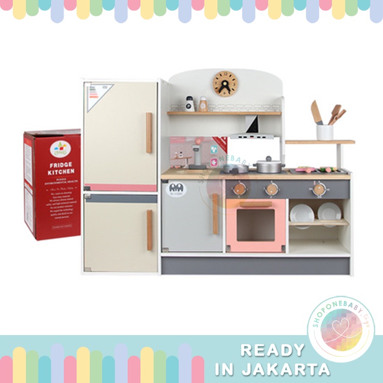 Jual JKT Refrigerator Japanese Style Kitchen Set F Wooden Toys Girls ...