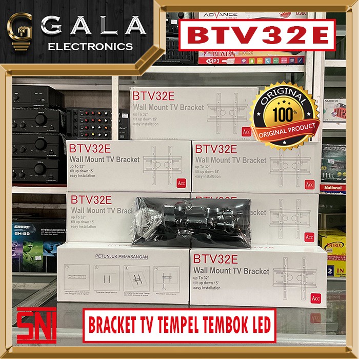 Jual BRACKET TV TEMPEL TEMBOK LED 15 Inch - 32 Inch BTV32E | Shopee ...