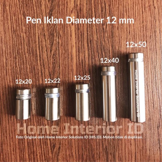 Jual Pen Iklan 12 X 20 mm Stainless Steel - Baut Akrilik - Pen Reklame ...