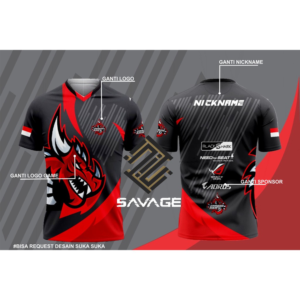 Jual JERSEY KAOS BAJU NAGA ESPORTS FF MOBILE LEGEND TERBARU CUSTOM ...
