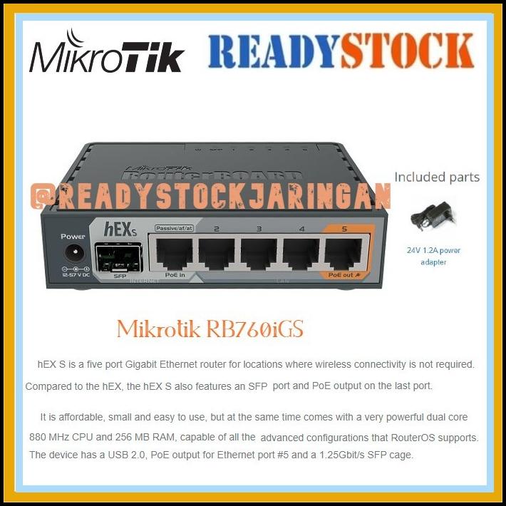 Jual Mikrotik Rb760Igs Gigabit Ethernet 10/100/1000 + 1 Sfp (Hex S ...