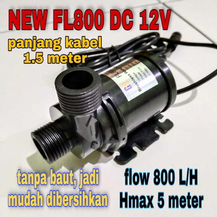 Jual pompa air celup mini FL800 DC 12V hidroponik pompa aquarium | Shopee Indonesia