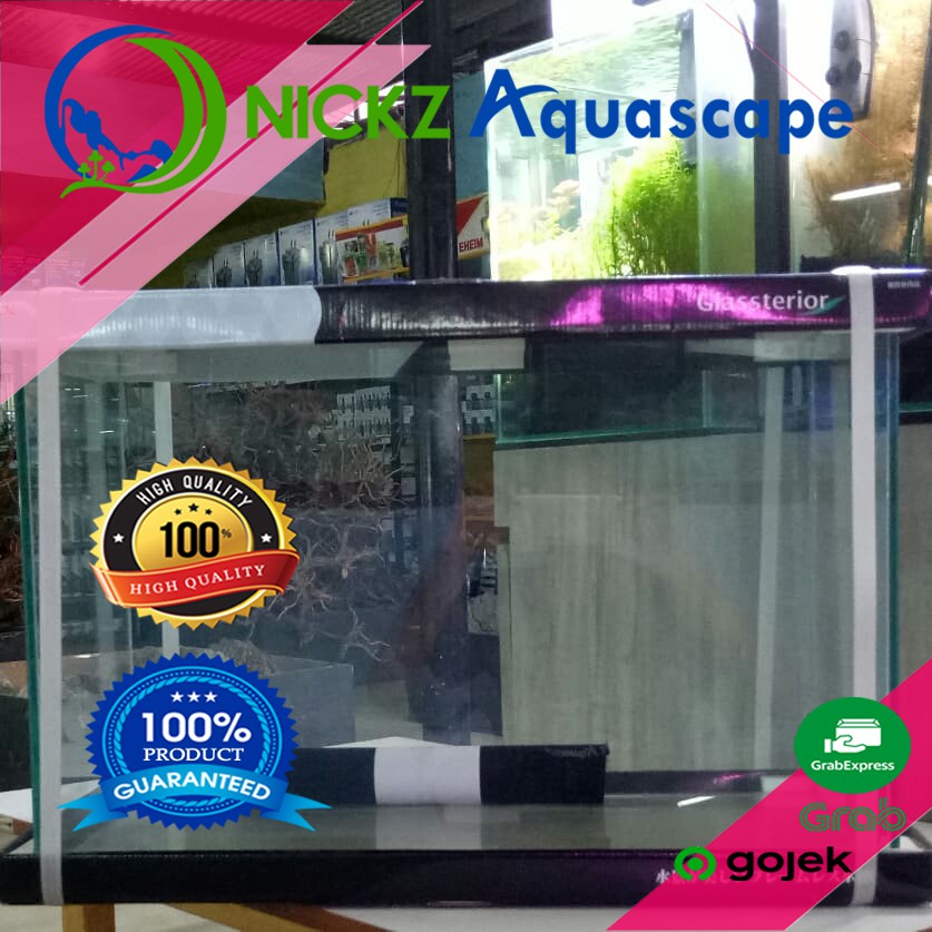 Jual AQUARIUM AQUASCAPE / GLASSTERIOR GEX 60x30x45CM / 5MM / TERMURAH BERKUALITAS / AQUARIUM ...