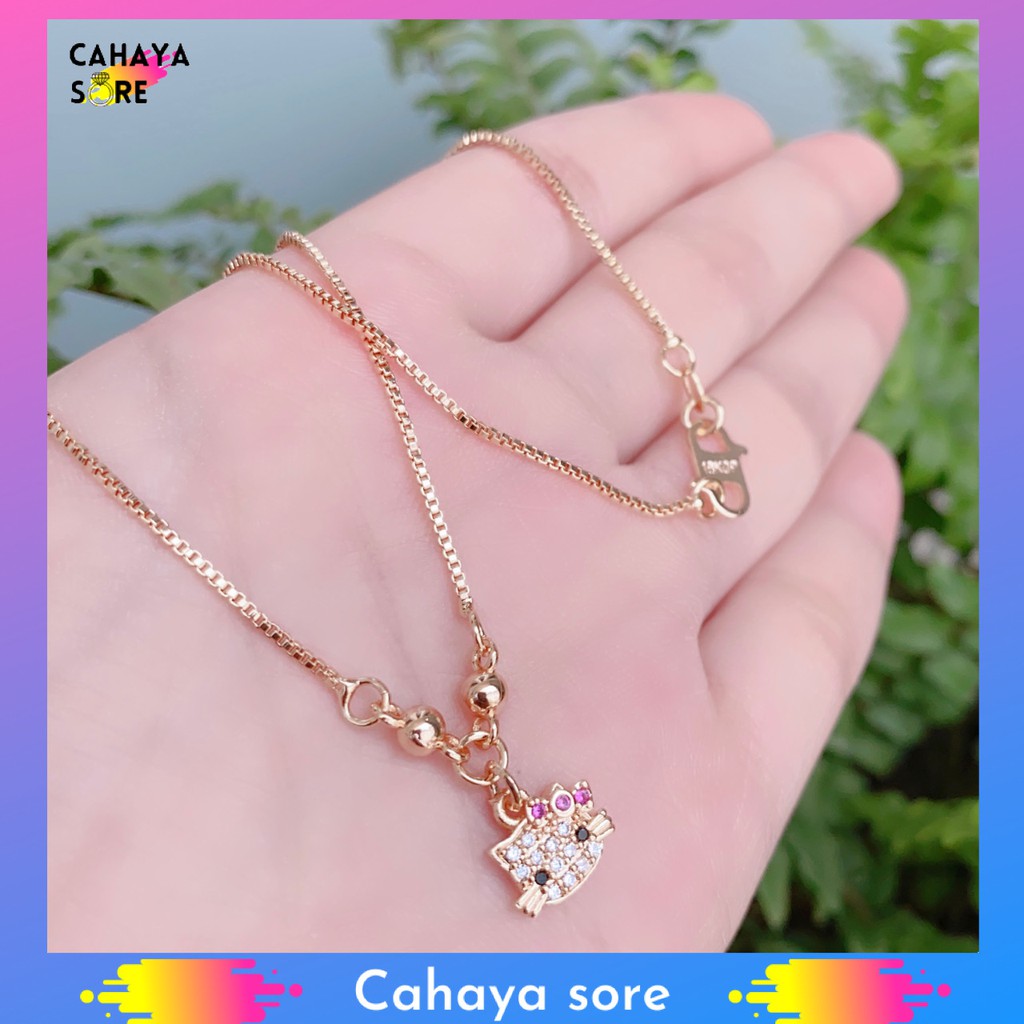 Jual Kalung Xuping Gold Kalung Anak Model Italy Liontin Kucing Unik ...