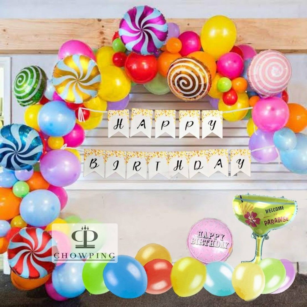 Jual Paket Dekorasi Balon Ulang Tahun Happy Birthday Candy Permen ...