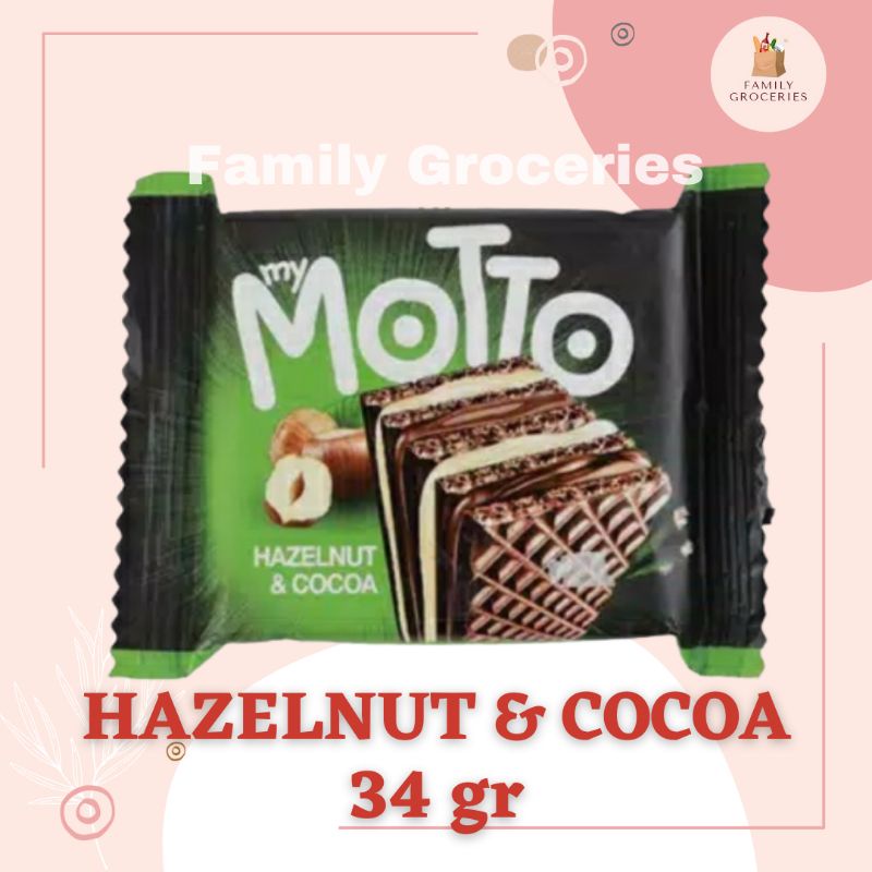 Jual My Motto Hazelnut & Cocoa Biskuit | Wafer Rasa Hazelnut dan Coklat ...