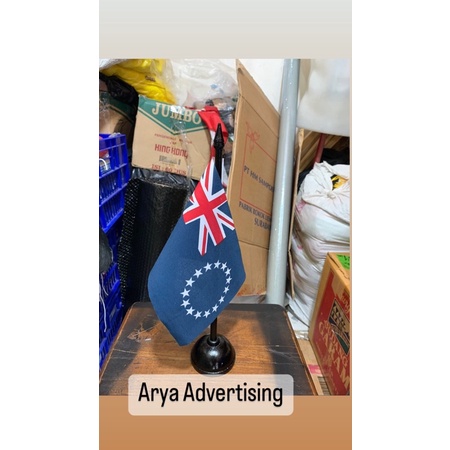 Jual bendera negara COOK ISLAND+tiang kayu meja | Shopee Indonesia