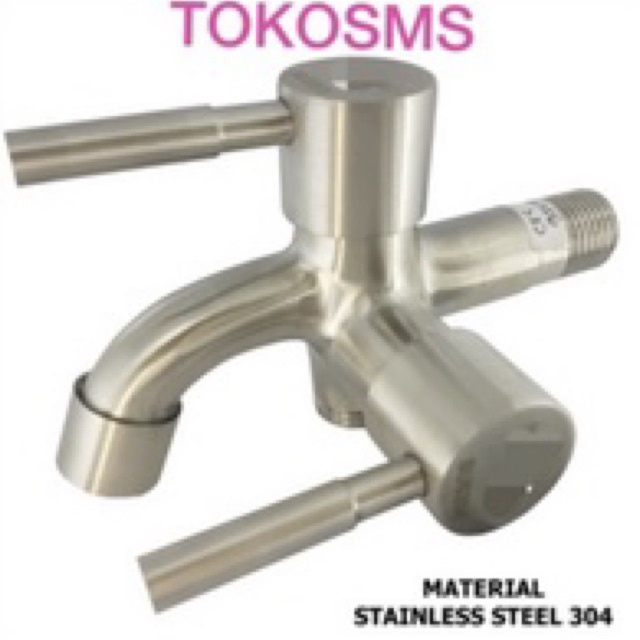 Jual Kran cabang stainless sus 304 kran shower air warna stainless doff sus304 stenlis | Shopee ...
