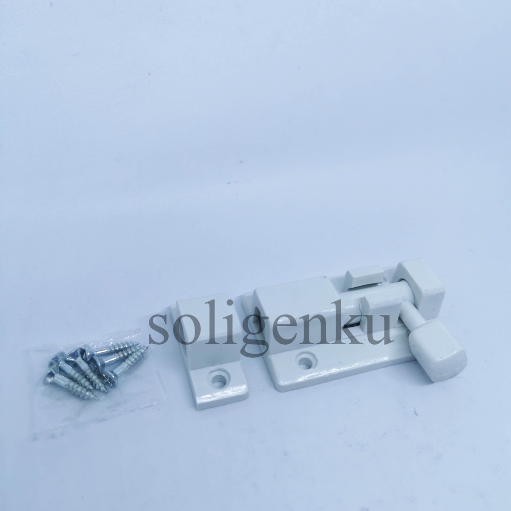 Jual Grendel pintu murah 2 inch Plastik PUTIH - grendel PVC slot pintu ...