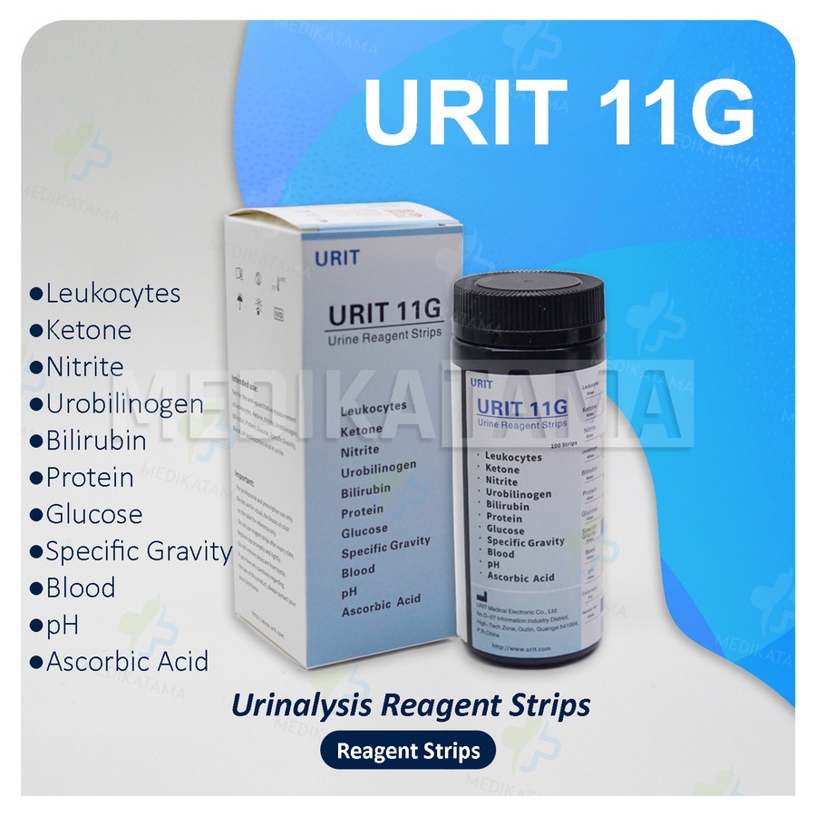 Jual URIT 11G Urinalysis Reagent Strip Tes Urine isi 100T | Shopee ...