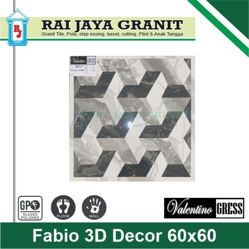 Jual Granit lantai 60x6 Fabio 3D decor valentino gress | Shopee Indonesia
