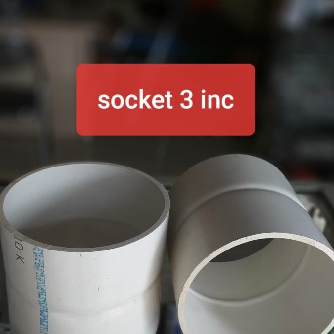 Jual fitting pvc sock 3 inchi sambungan pipa pvc socket 3 in aw type ...