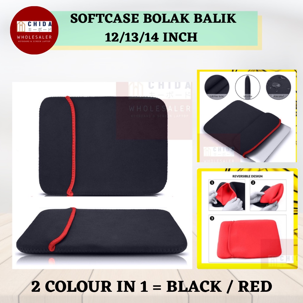 Jual Case laptop / Tas laptop / softcase laptop bolak balik ukuran 12 ...