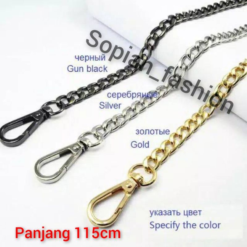 Jual RANTAI TAS RGP 96/ panjang 55cm 75cm 115cm diameter 9,6mm 3 warna ...