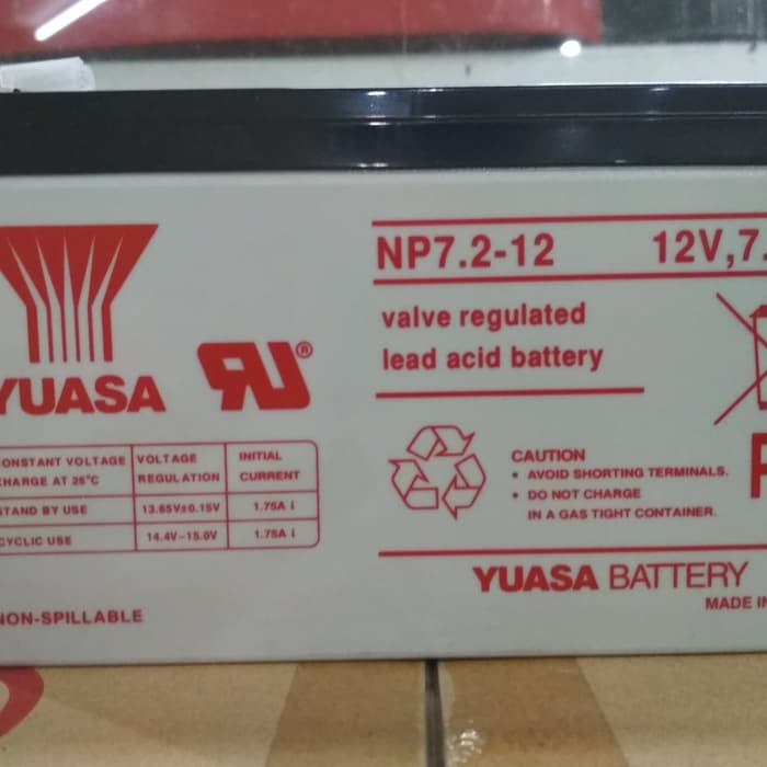 Jual Battery Yuasa NP7.2-12 / Baterai UPS Aki kering 12v 7.2Ah 12 volt 7Ah | Shopee Indonesia