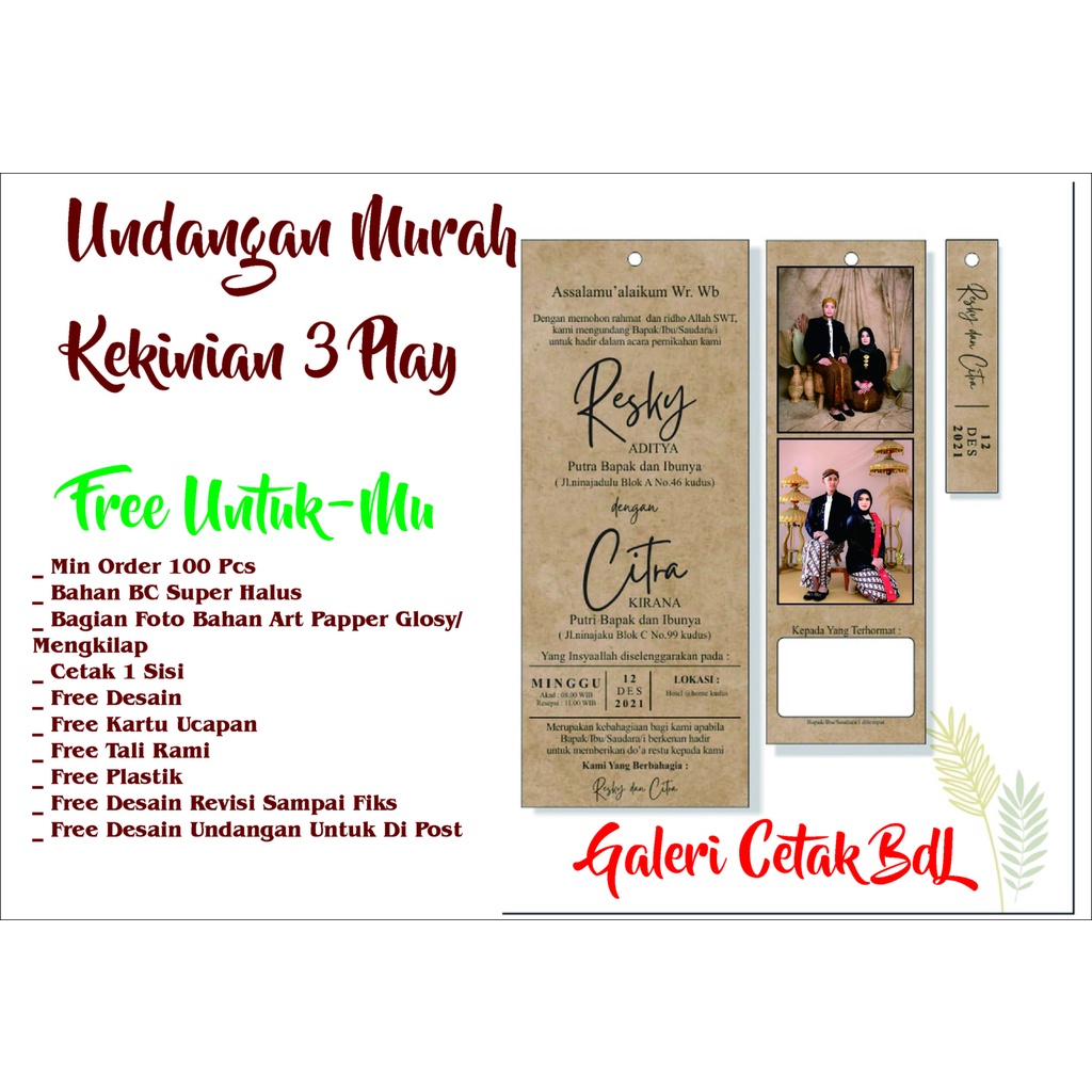 Jual UNDANGAN MODEL KEKINIAN 3PLAY | Shopee Indonesia