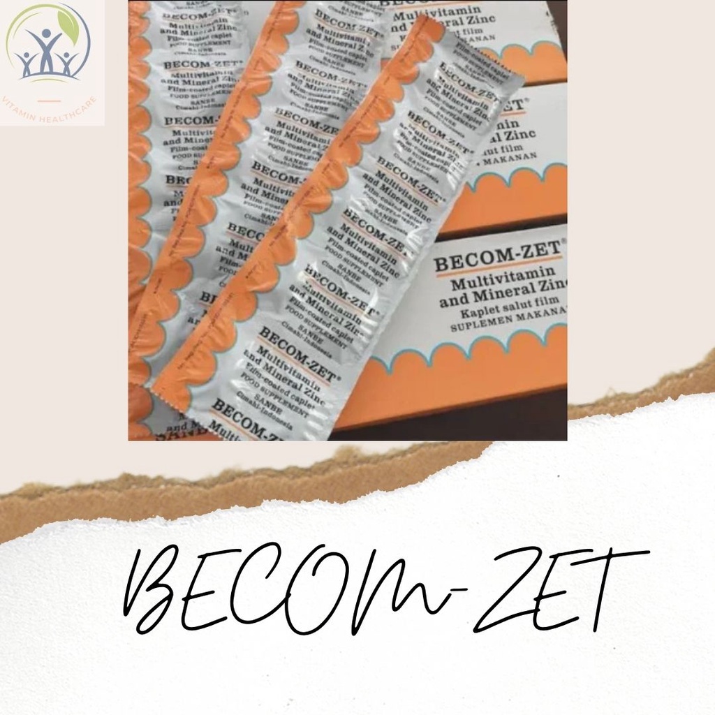 Jual BECOM ZET STRIP 10 KAPLET MULTIVITAMIN DAYA TAHAN TUBUH | Shopee ...