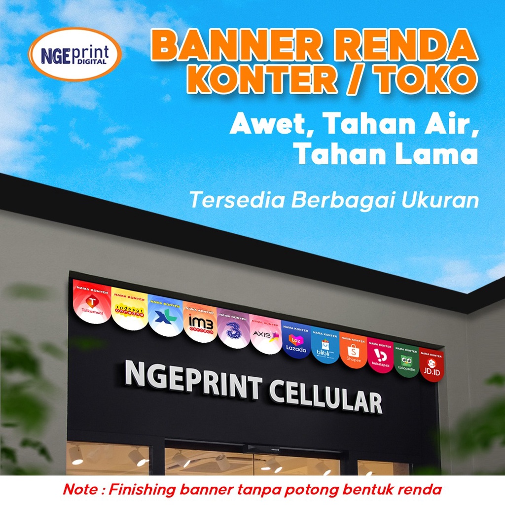 Jual Banner Renda Konter dan Toko / Spanduk Renda Konter Pulsa / Renda Toko Murah Bisa Custom ...