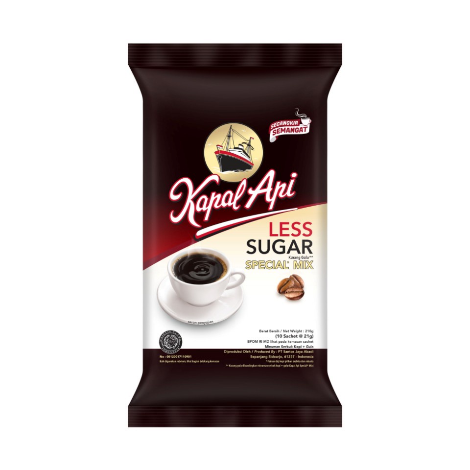 Jual KAPAL API Special Mix Less Sugar 1 Pack (10 x 21 gr) | Shopee ...